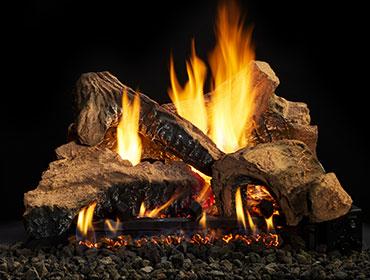 Majestic - Duzy 2 Vented Gas Log Set - 4-Piece Fiber Ceramic Log Set ...
